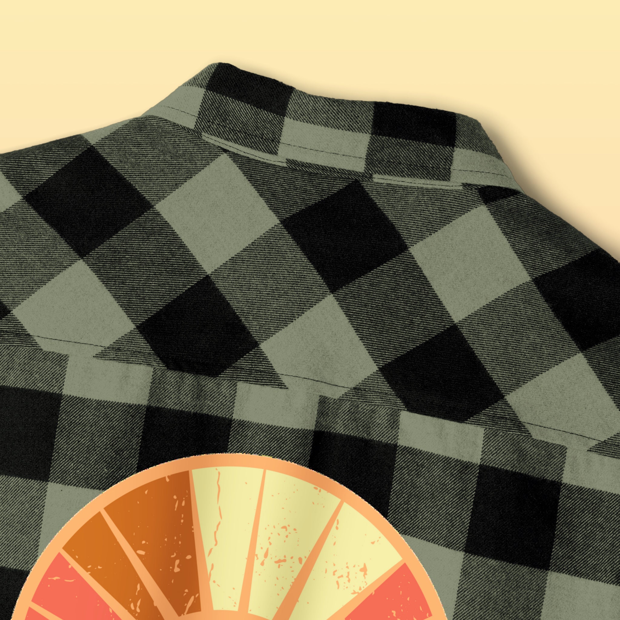 Vintage Checkered Plaid Sun Flannel Shirt Retro Checkered Plaid Sun ...