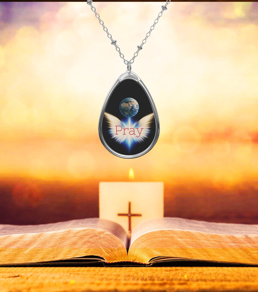 Spiritual Necklace Pray Necklace Wings Necklace Christian Necklace ...