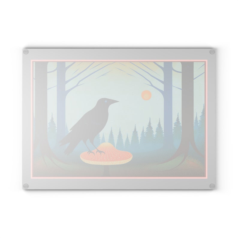 Vintage Crow and Mushroom Glass Cutting Board - Etsy