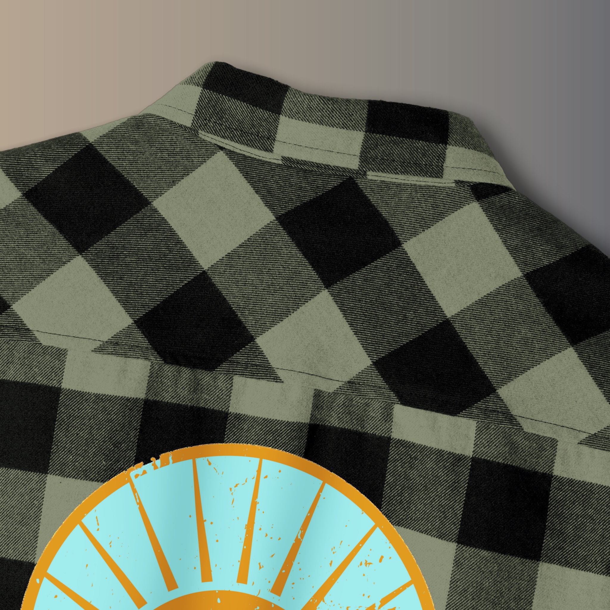 Vintage Checkered Plaid Sun Flannel Shirt Retro Sun Checkered Plaid ...
