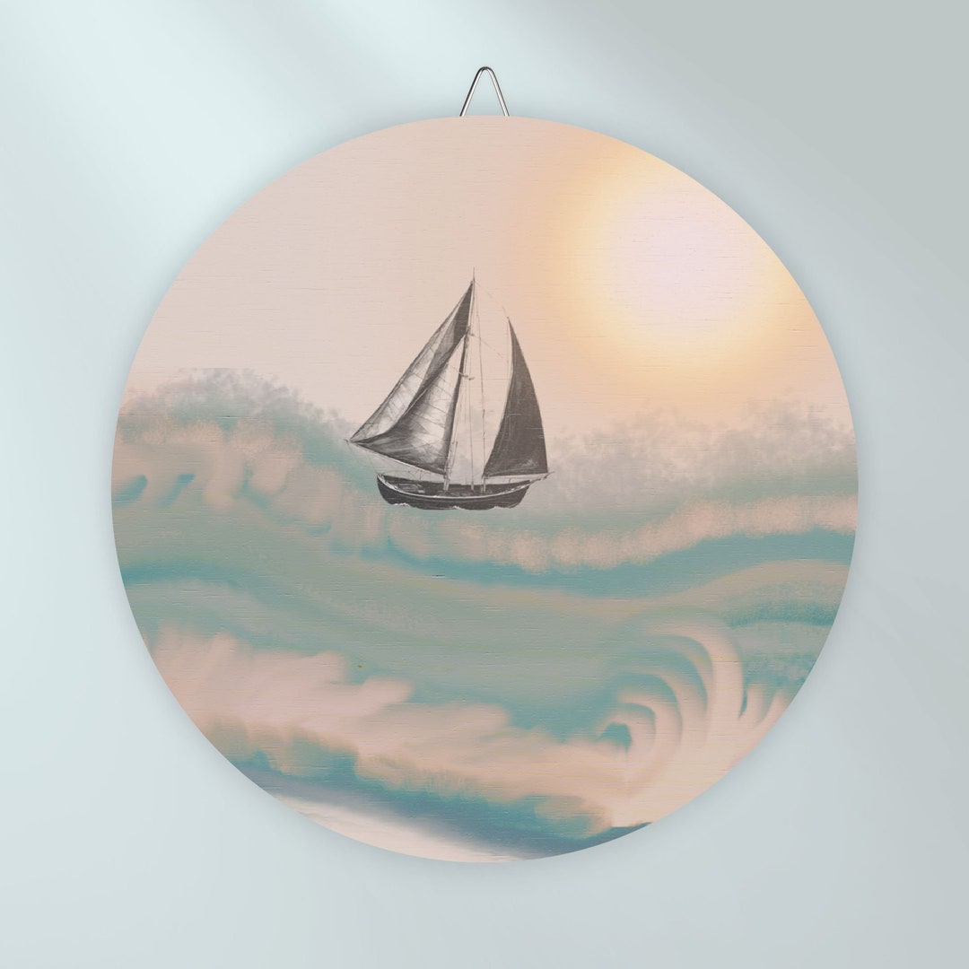 Beach House Modern Maritime Wood Sign Bohemian Sailing Art Wood Signs ...