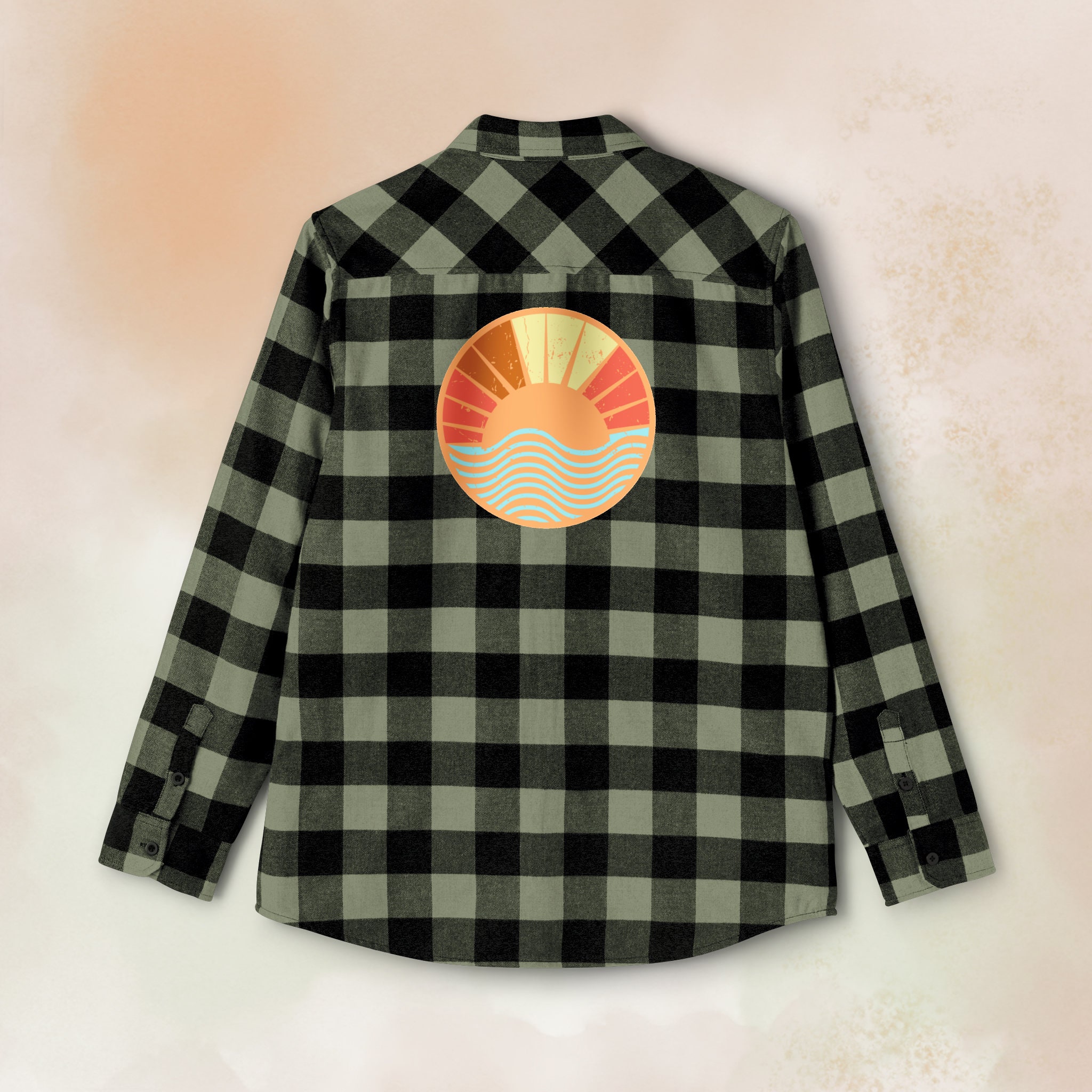 Vintage Checkered Plaid Sun Flannel Shirt Retro Checkered Plaid Sun ...