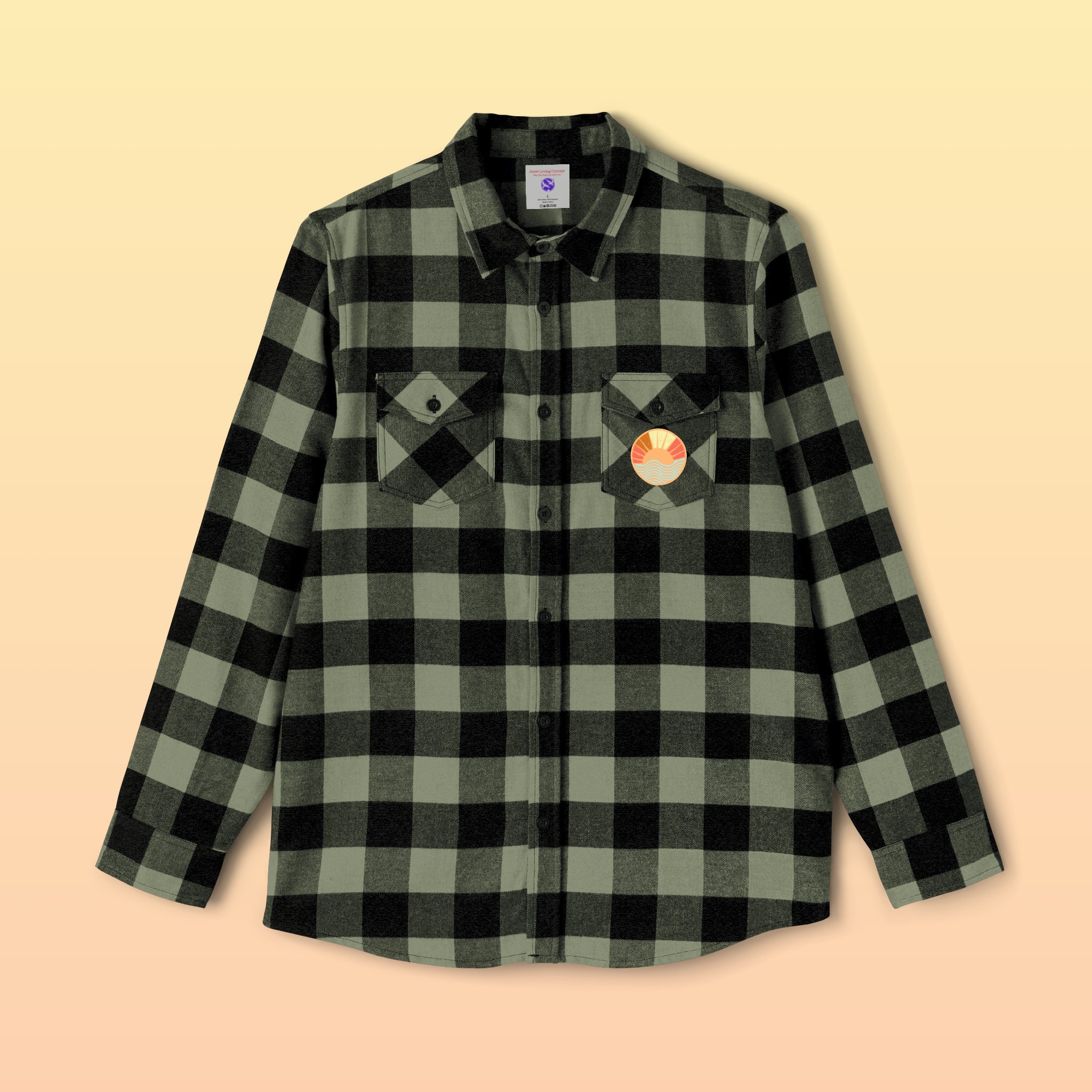 Vintage Checkered Plaid Sun Flannel Shirt Retro Checkered Plaid Sun ...