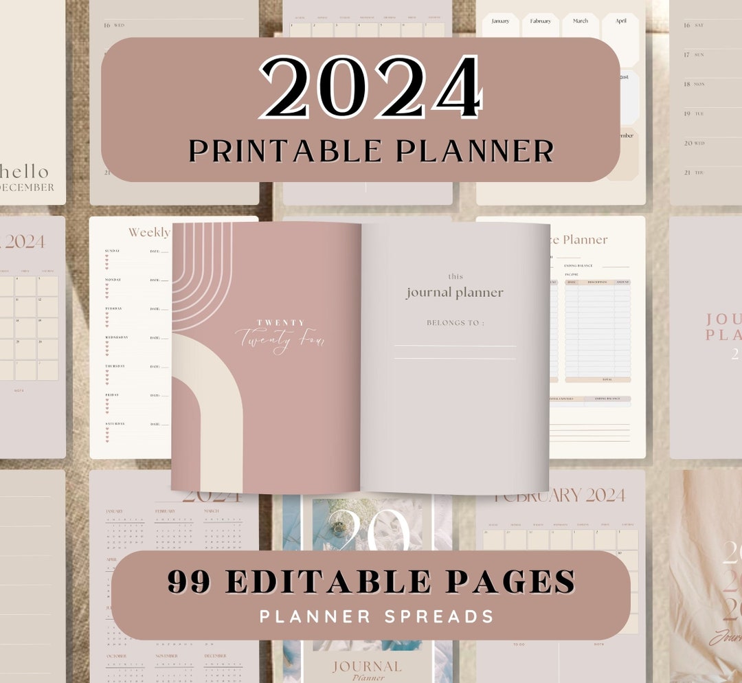 2024 Printable Planner Template With Extra Covers Easy to - Etsy