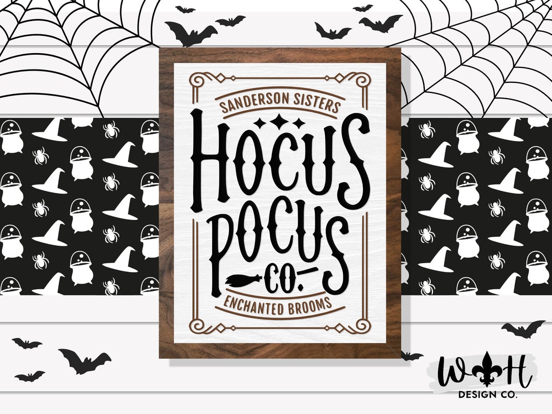 Hocus Pocus Co Enchanted Brooms Witchy Halloween Coffee Bar Sign Dark ...