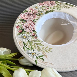 Flower Fedora Hat, Bridal Hat, Wide Brim Fedora, Western Hat, Hand ...