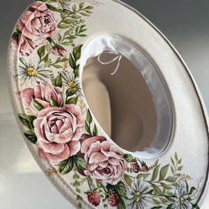 Flower Fedora Hat, Bridal Hat, Wide Brim Fedora, Western Hat, Hand ...