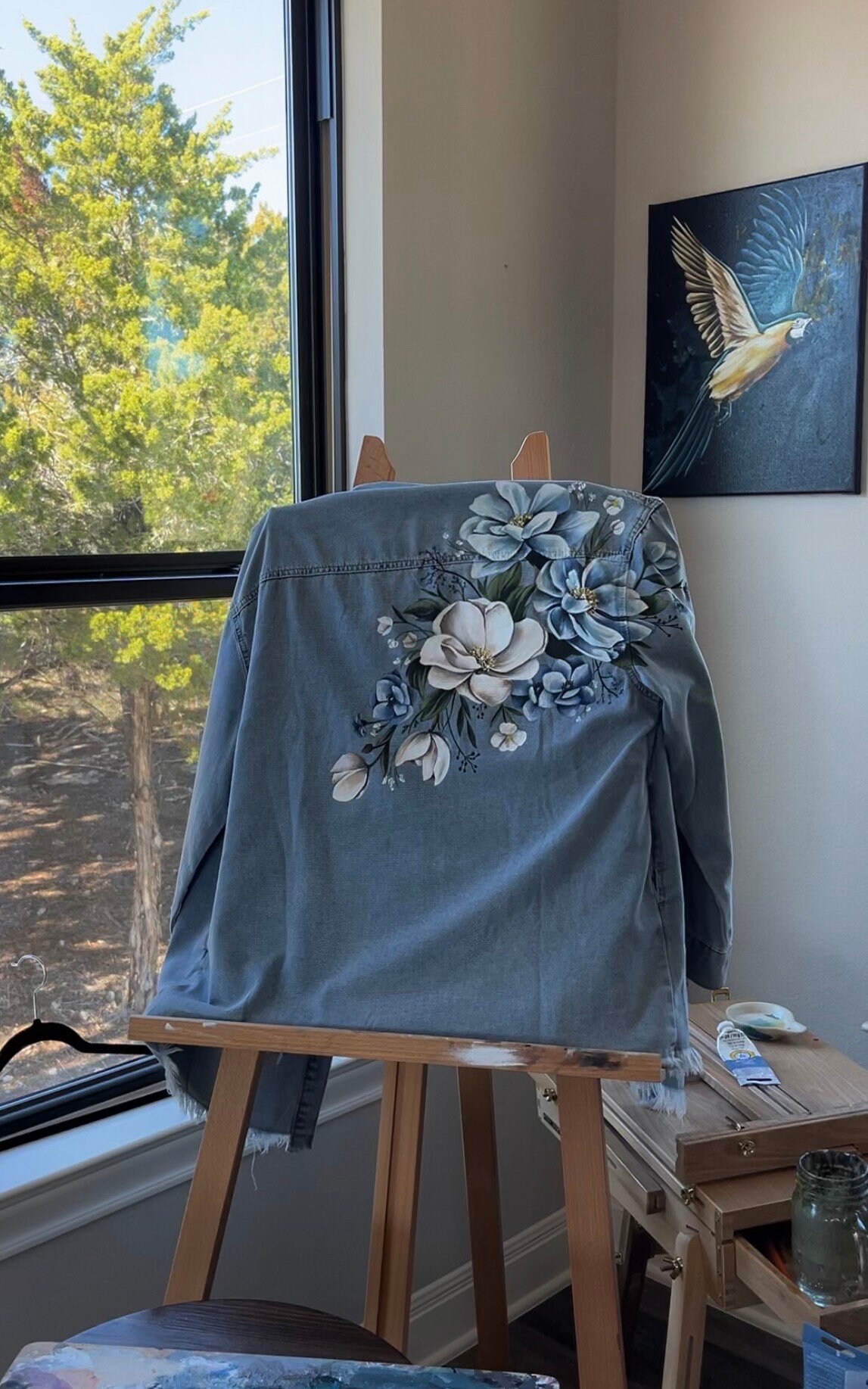 Custom Jacket With Flowers, Womens Jackets, Personalized Gift, Blue ...