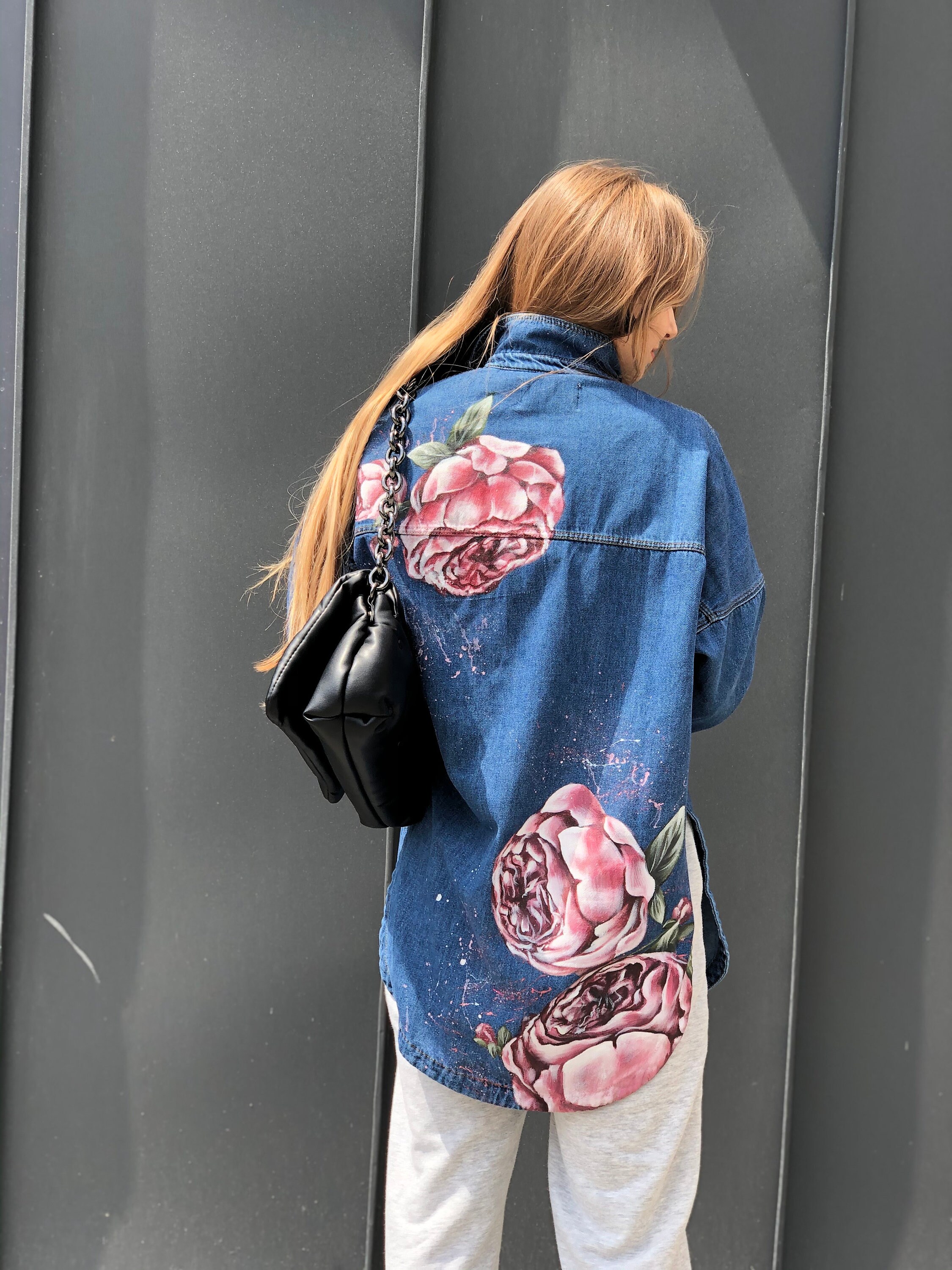 Personalized Denim Jacket With Flowers, Denim Jacket to Order, Stylish ...