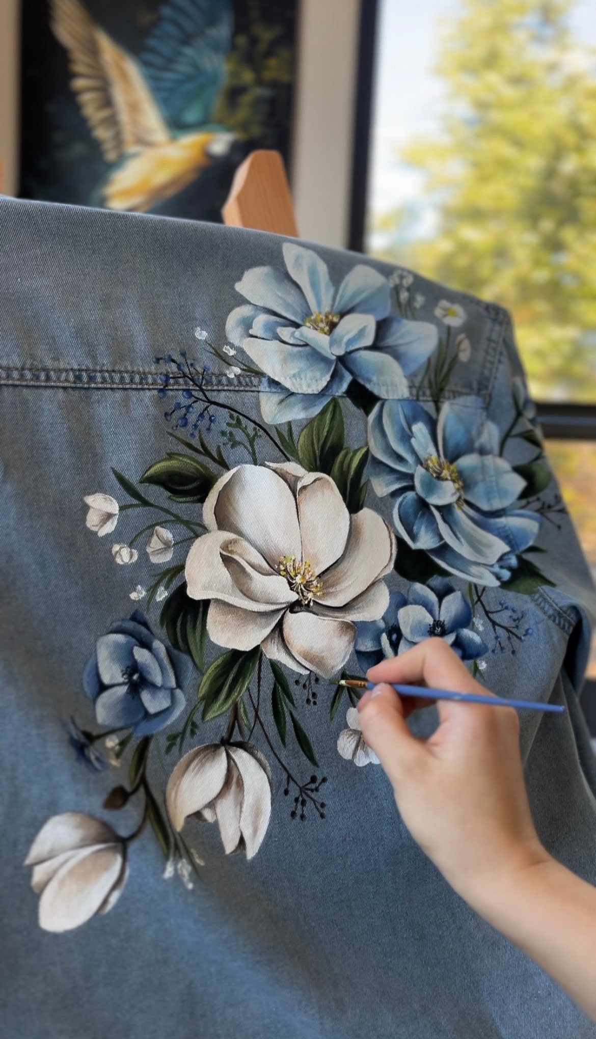 Custom Jacket With Flowers, Womens Jackets, Personalized Gift, Blue ...