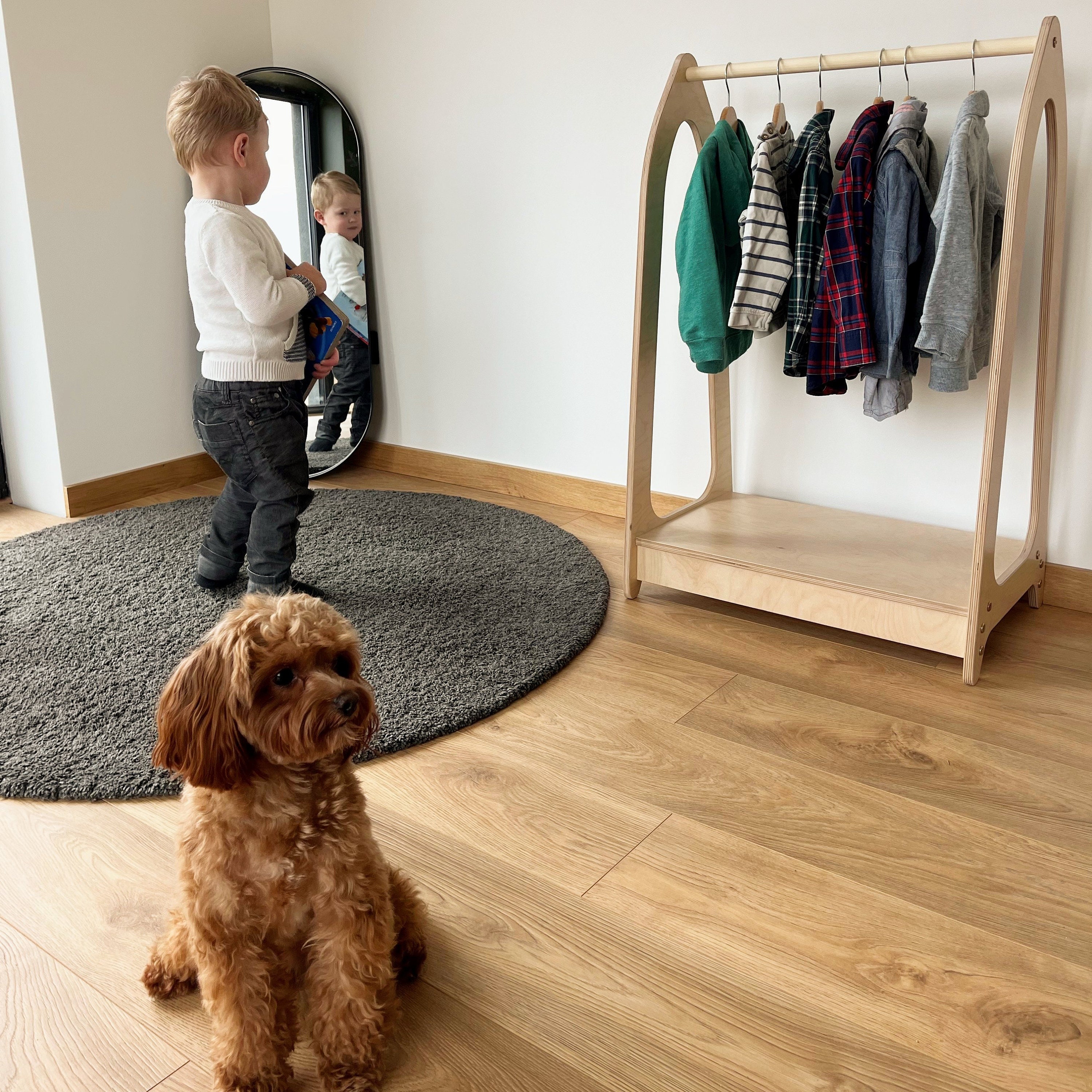 Kids Clothing Rack, Montessori Clothing Rack, Toddler Wooden Clothing ...