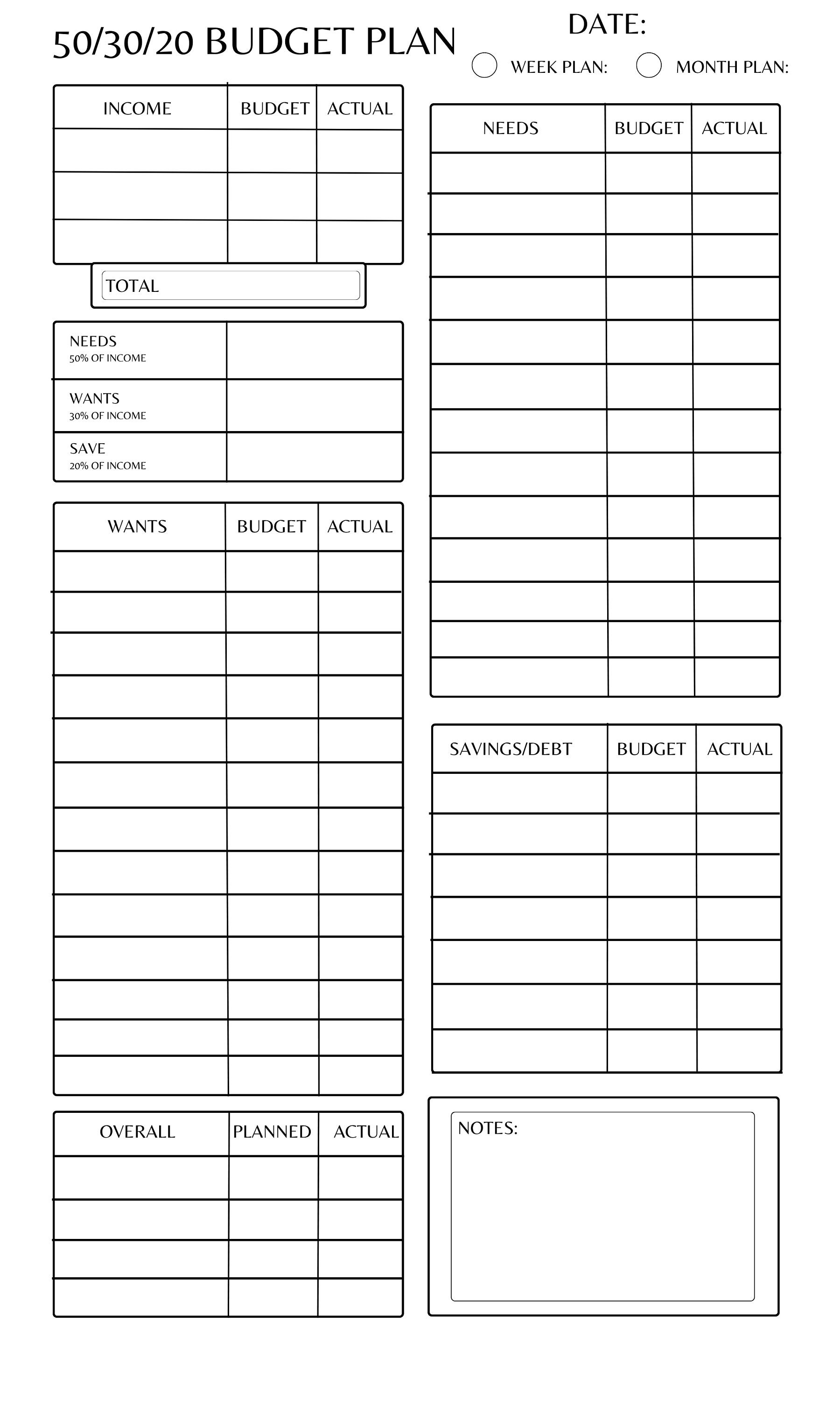 Monthly Budget Template - Printable Version X Downloadable Version ...