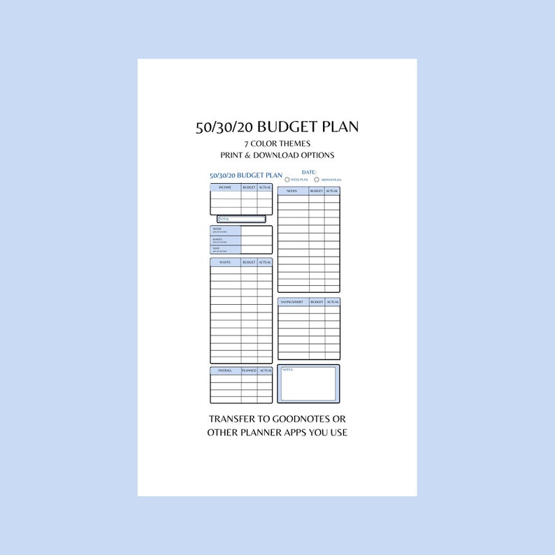 Monthly Budget Template - Printable Version X Downloadable Version ...