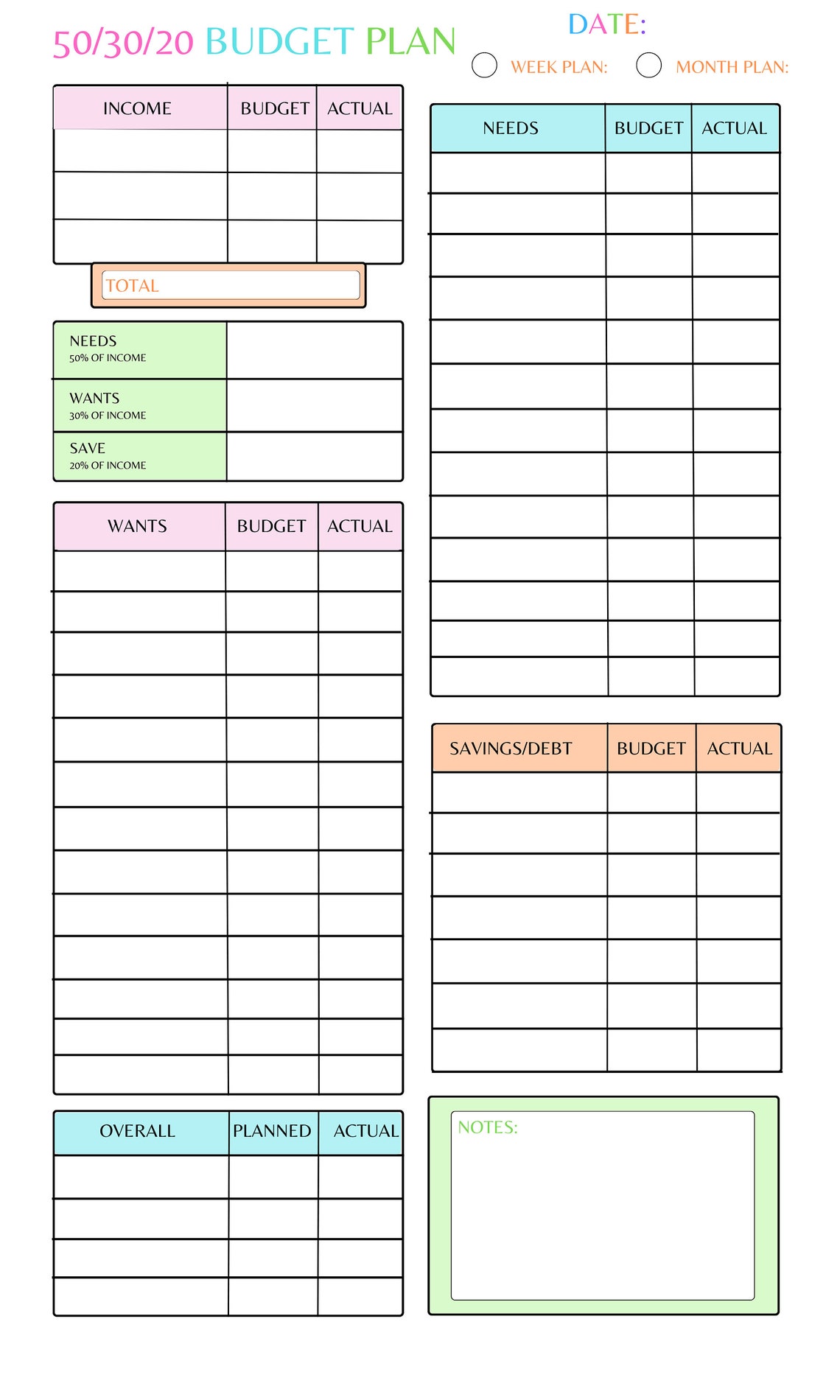 Monthly Budget Template - Printable Version X Downloadable Version ...