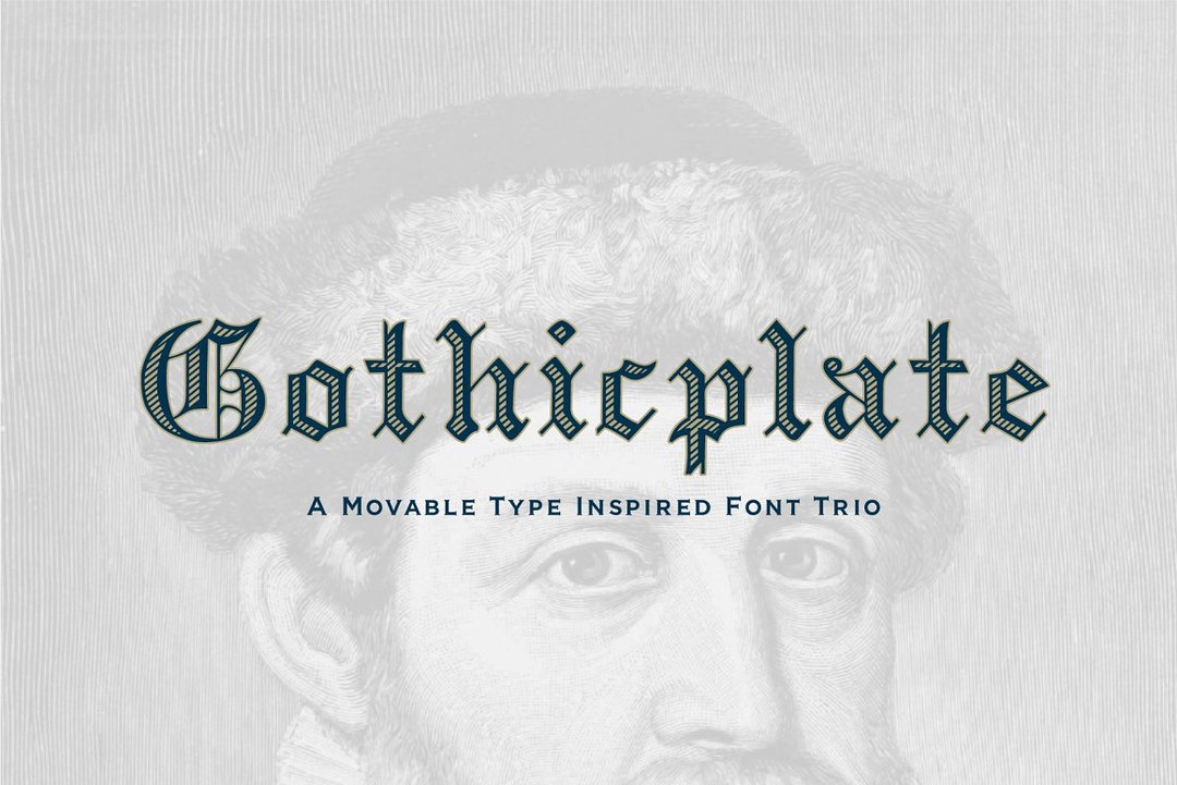 Gothicplate Font: 15th Century Movable Type - Etsy
