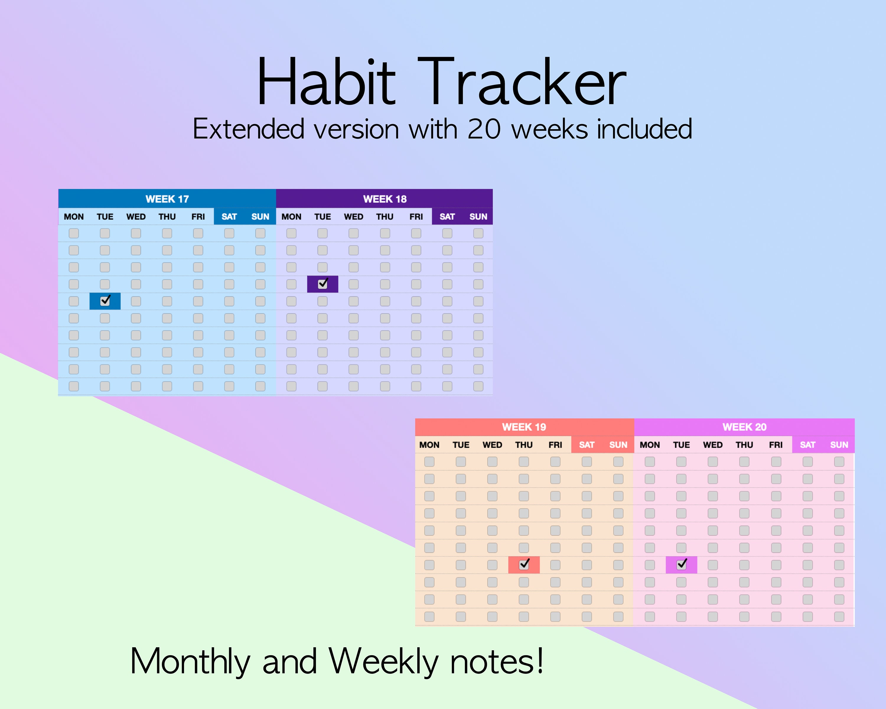 Habit Tracker Spreadsheet | Apple Numbers | Daily, Weekly, Monthly Goal ...
