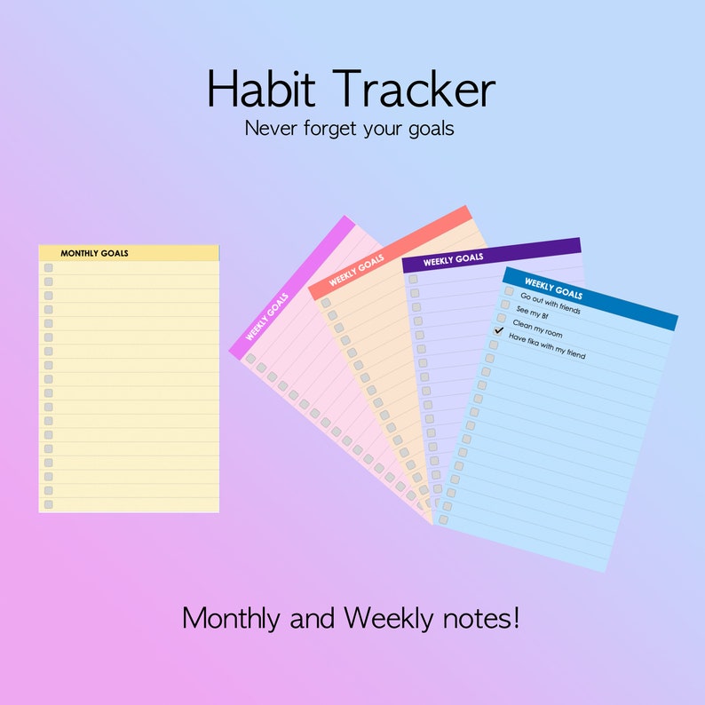 Habit Tracker Spreadsheet Apple Numbers Daily Weekly - Etsy