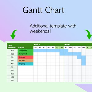 Gantt Chart With Task Status | Apple Numbers | Task Tracker | Project ...