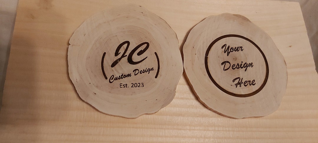 Custom Engraved Live Edge Coasters - Etsy