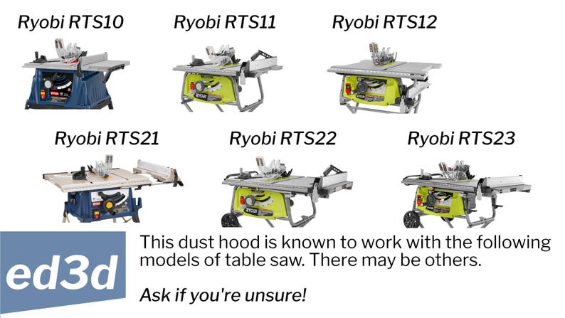 RY1 Table Saw Dust Collection / Blade Guard Hood for Woodworking - Fits ...