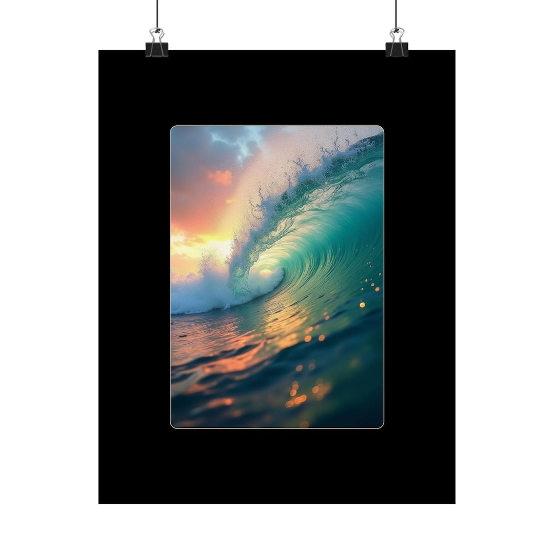Surfboard Waves Wall Decor Ocean Wave for Living Room, Hallway, Bath ...