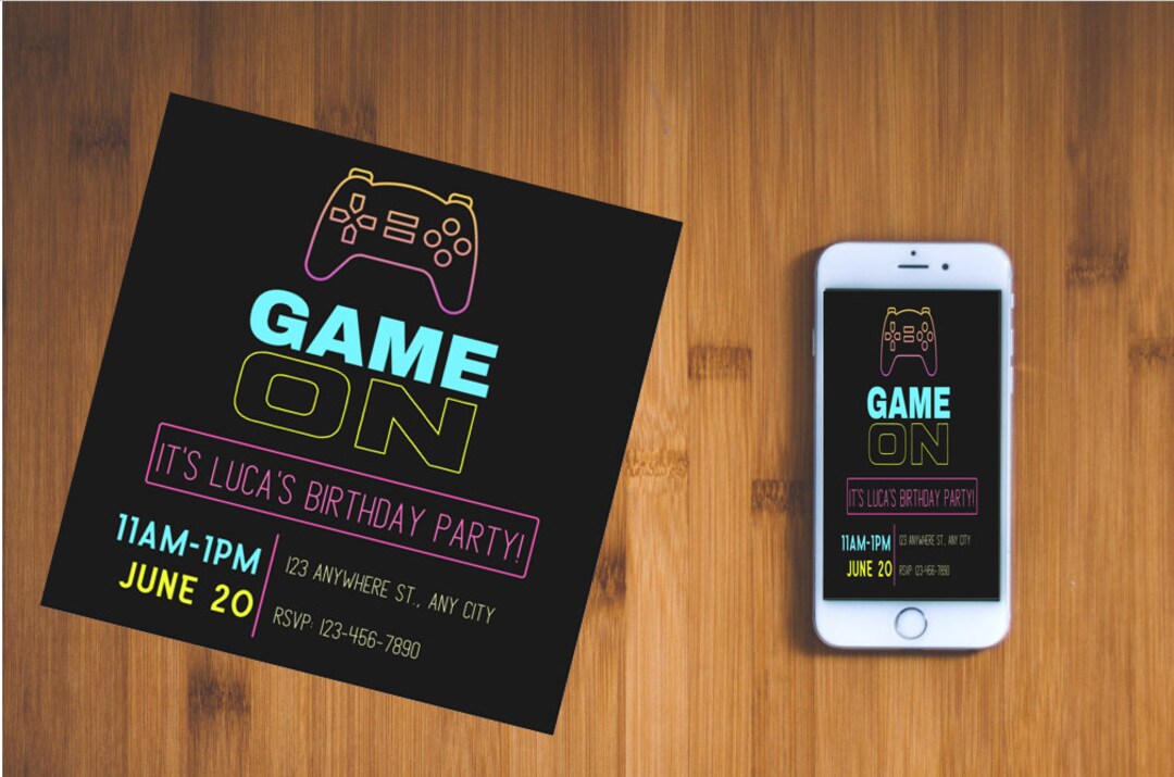 Editable Xbox Gaming Birthday Party Invitation, Digital Template, Xbox ...