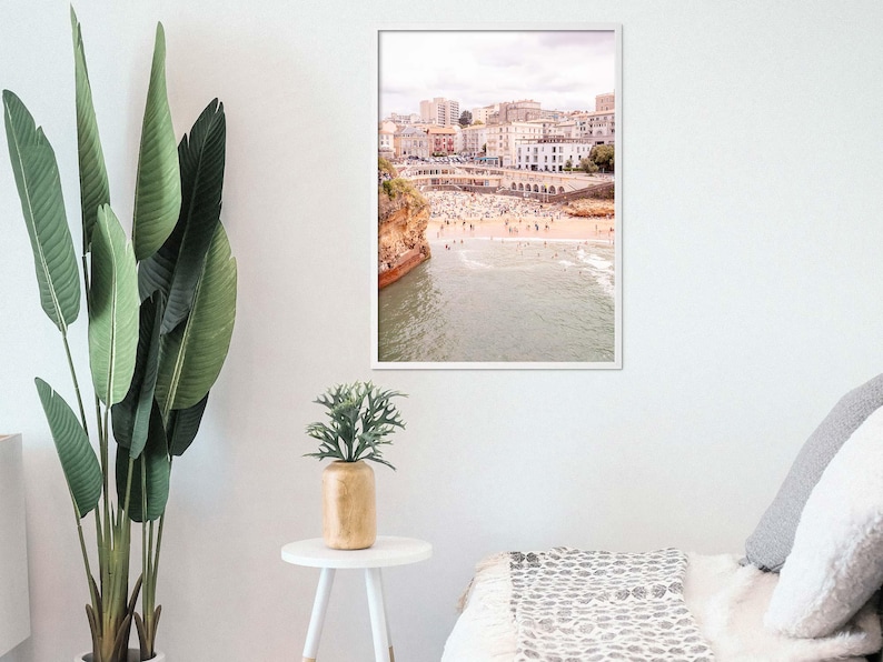 French Riviera Wall Decor Plage Du Port Vieux Beach Wall Art Biarritz ...