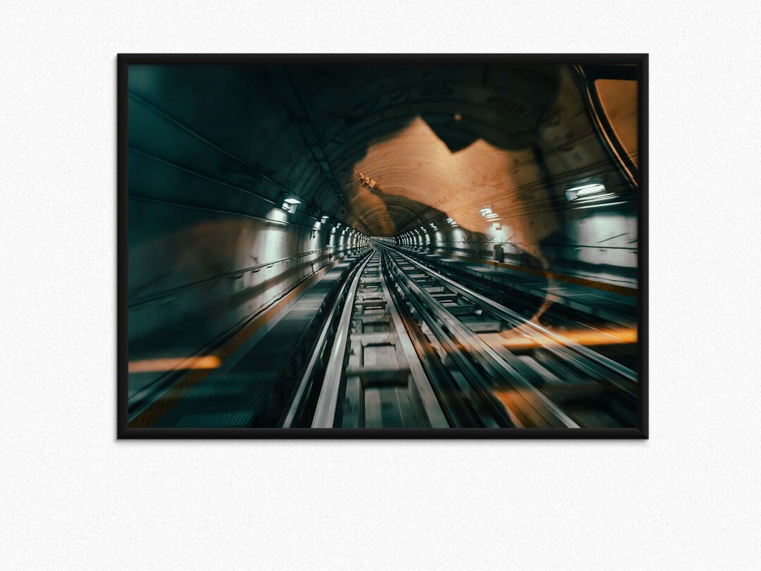 Fine Art Print Underground Rail Tunnel Wall Art Abstract Cinematic ...