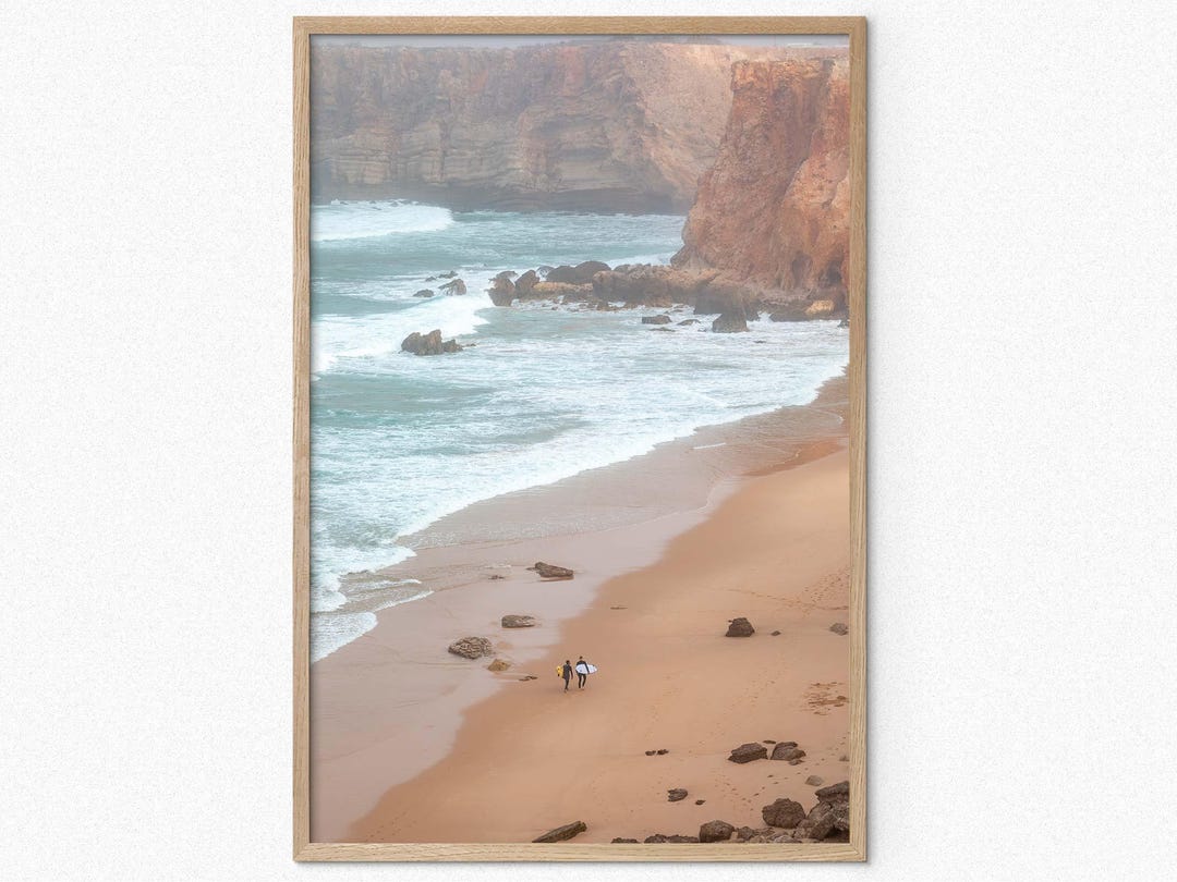 Surfers on Beach Wall Art Photography, Surf Poster Print, Coastal Home ...