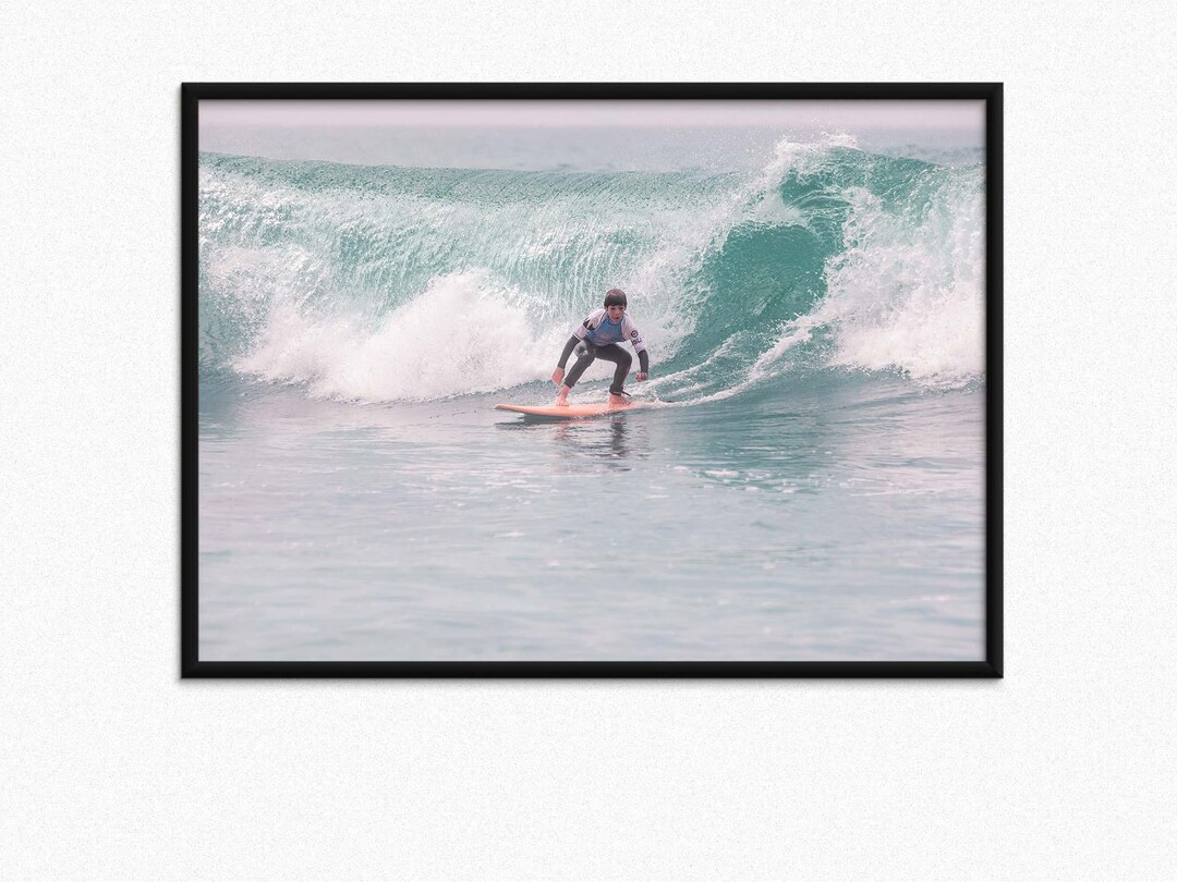 Poster Frame Surf Kid Wall Art Photography Fine Art Coastal Surf Framed ...