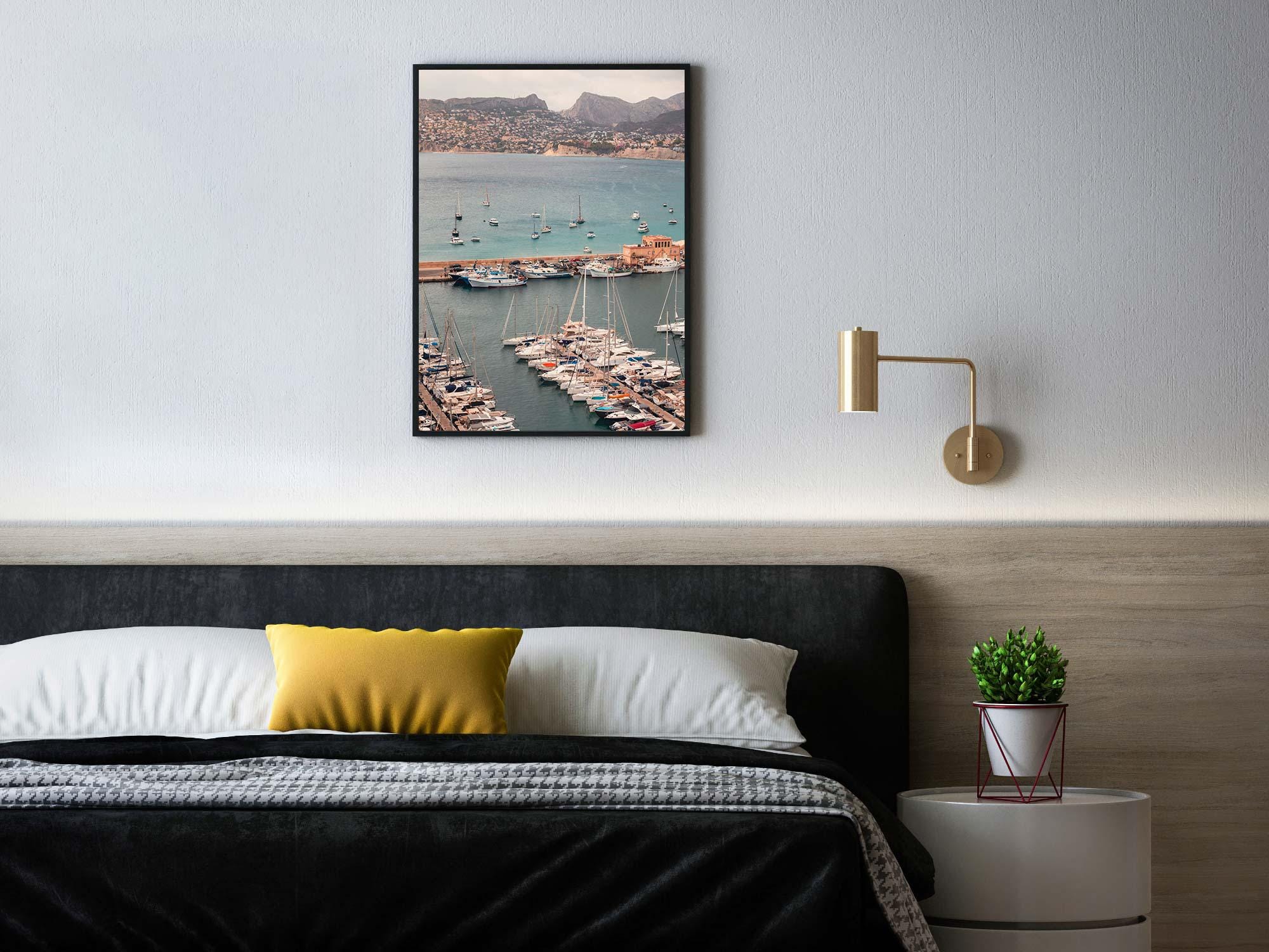 Canvas Poster Calpe Spain Wall Art Photography, Sail Boats Dock Fine ...