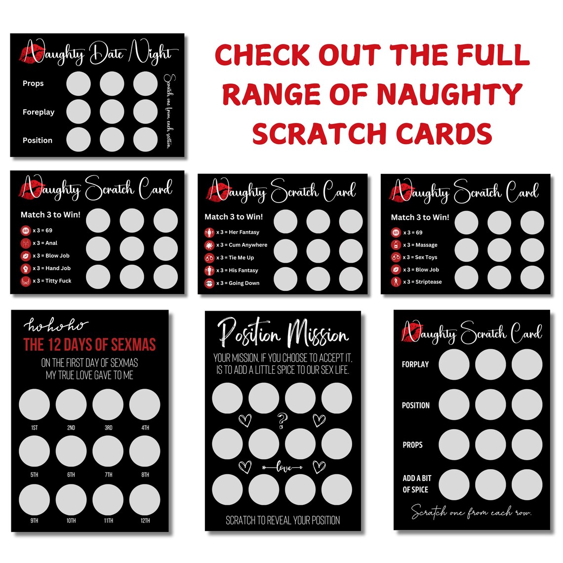 Naughty Scratch Card, Scratch Card for Him, Scratch off Cards, Birthday ...