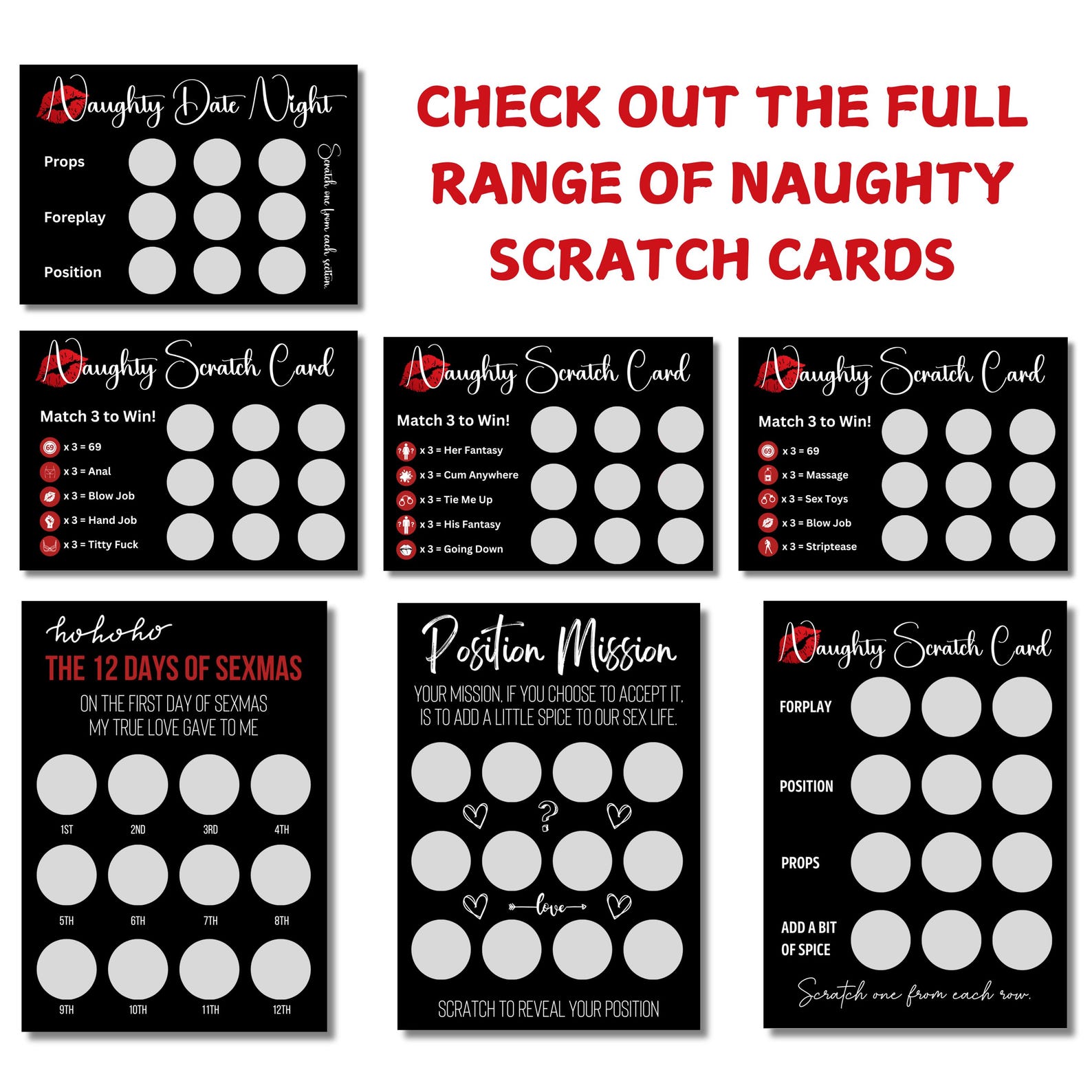 Naughty Scratch Card, Scratch Card for Him, Scratch off Cards, Birthday ...