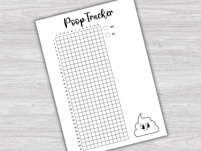 Poop Tracker Printable, Bowel Movement Tracker, Monthly Tracker ...