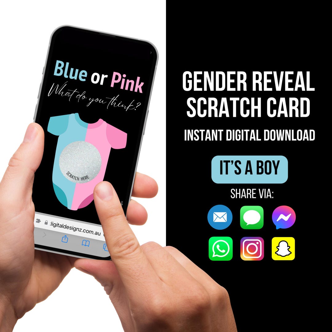 Gender Reveal Scratch Card, It's a Boy Digital Scratch off Card, Gender ...