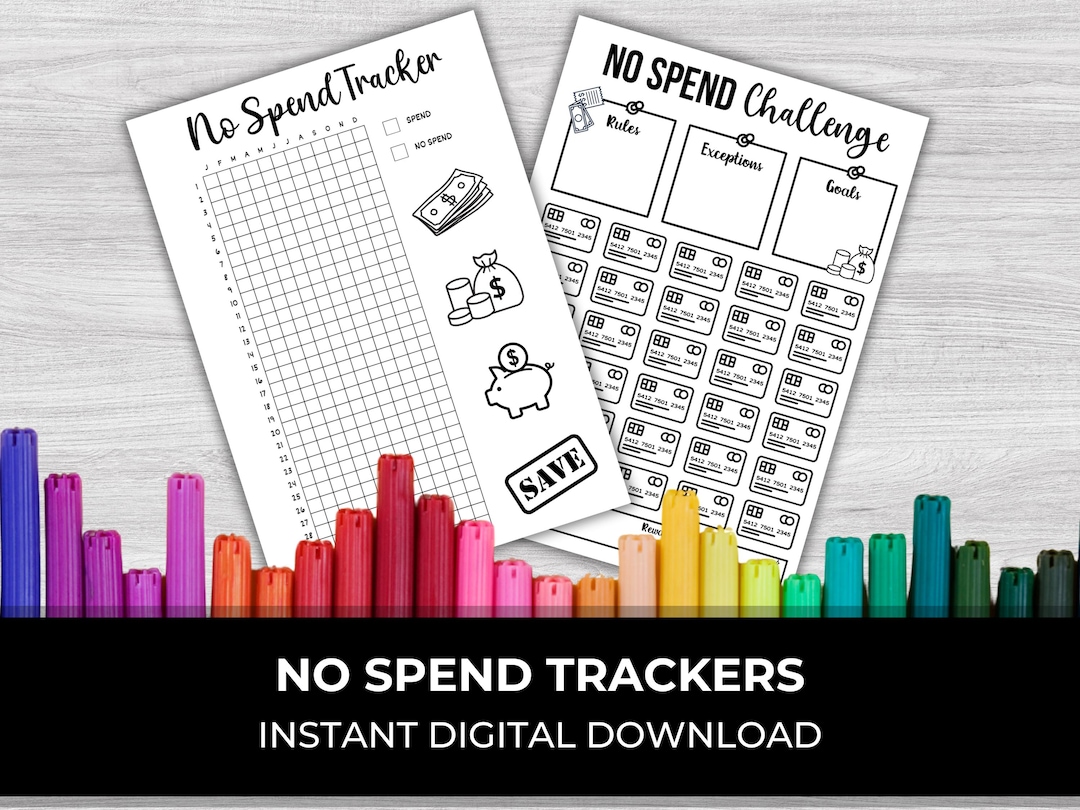 Spending Tracker, Finance Tracker, No Spend Month, Journal Trackers ...
