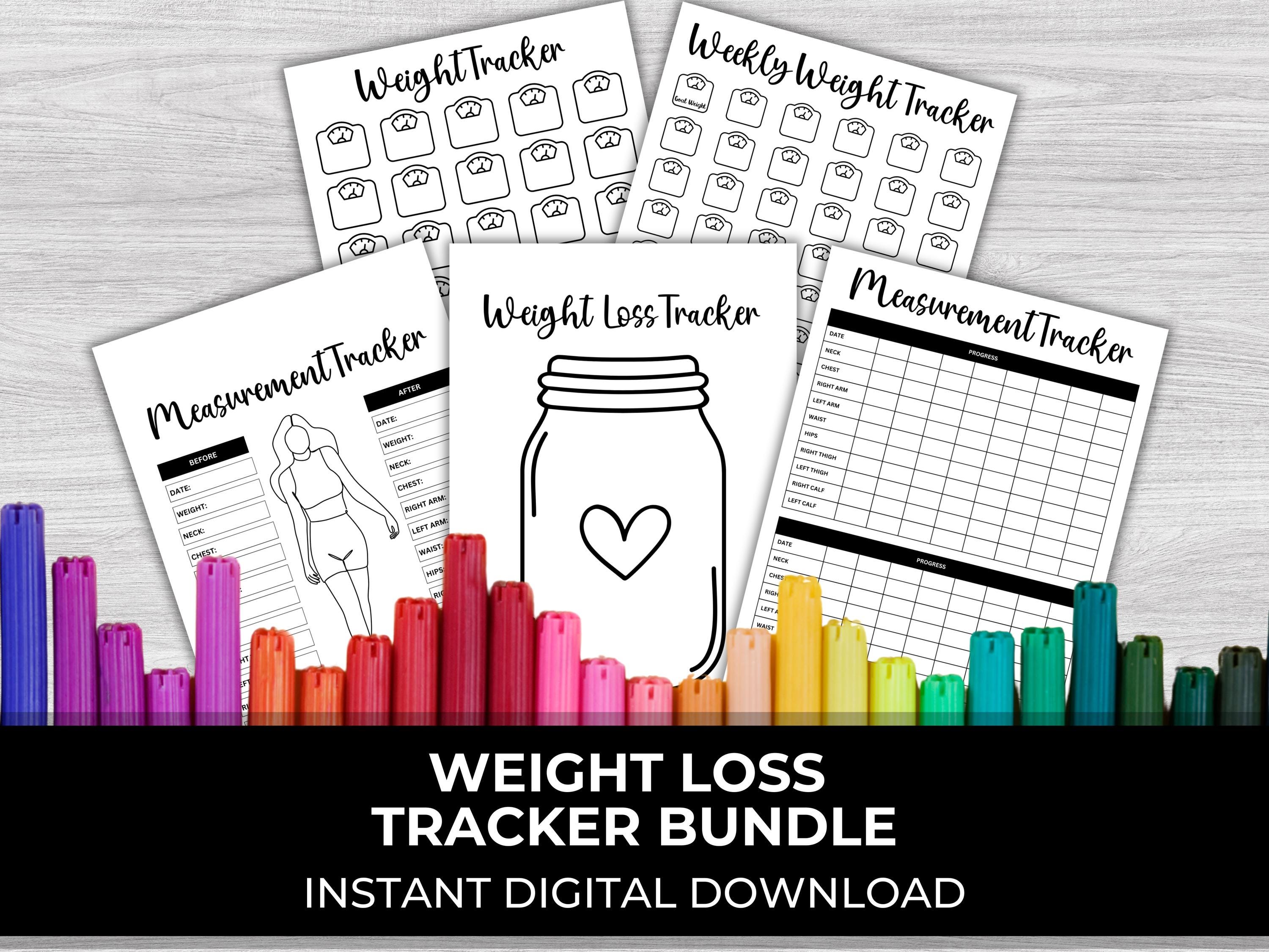 Weight Loss Tracker, Body Measurements Tracer, Tracker Bundle, Journal ...