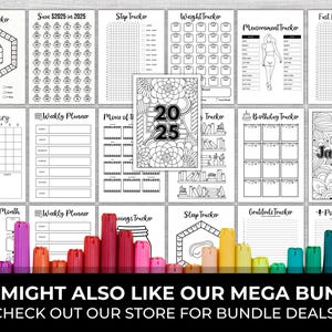 Monthly Tracker, Tracker Bundle, Journal Trackers, Pixel Tracker ...