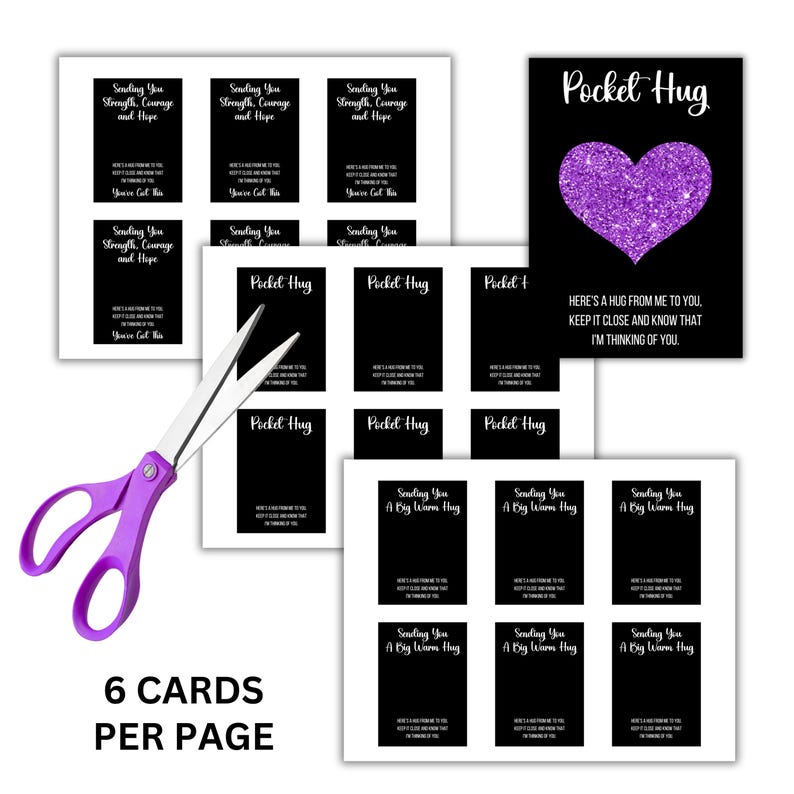 Printable Pocket Hug Holder, Display Card for Pocket Hug, Pocket Hug ...