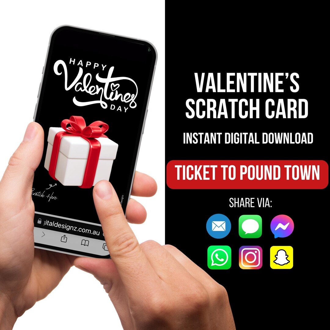 Valentines Scratchcard, Valentines Gift for Him, Valentine Gift for Her ...