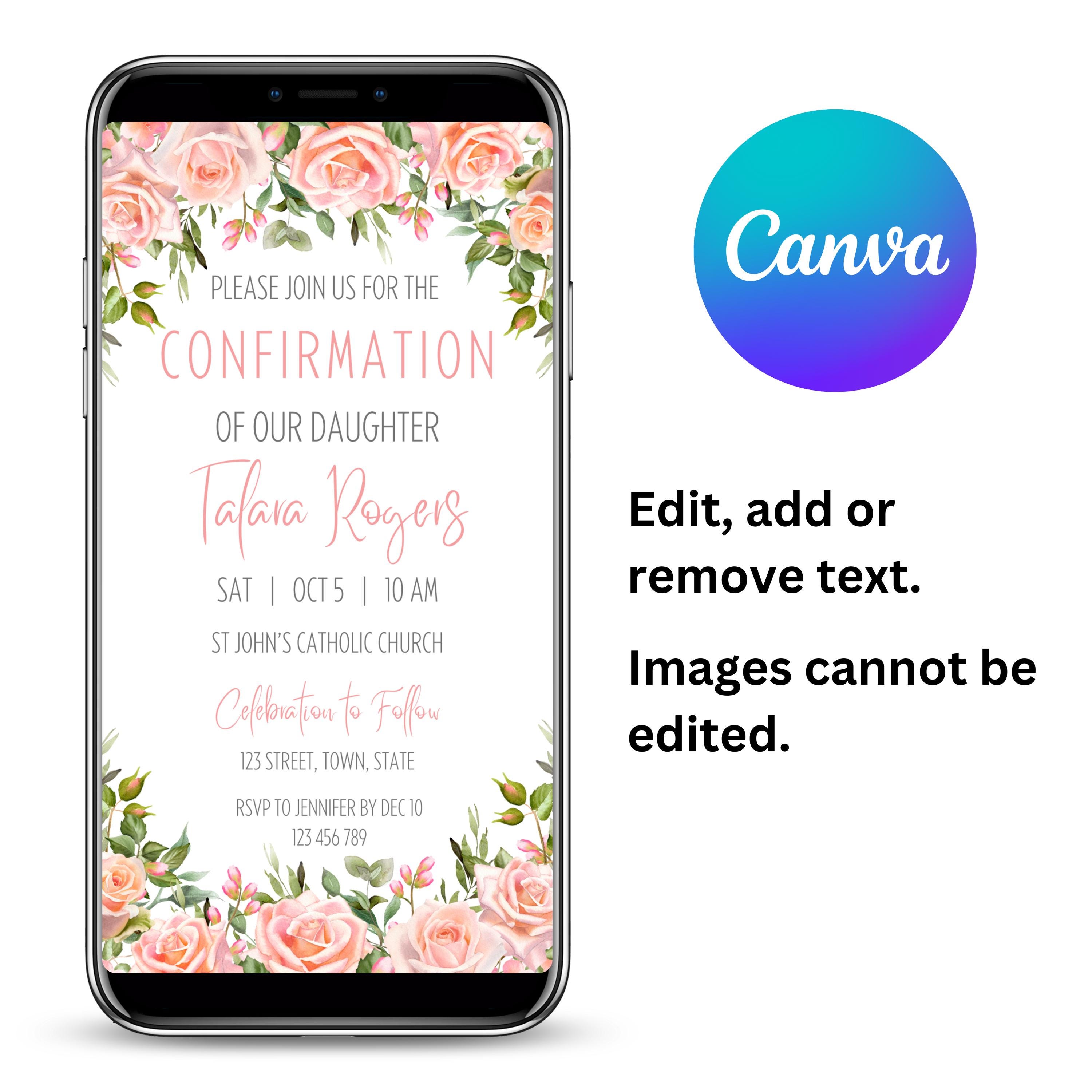 Confirmation Invite Template Digital, Electronic Confirmation ...