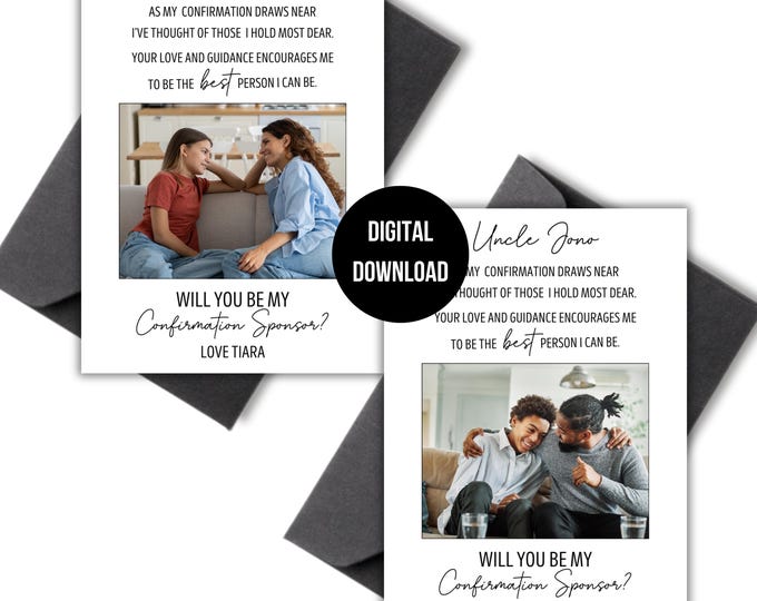 Will You Be My Confirmation Sponsor Personalized Card Personalized ...