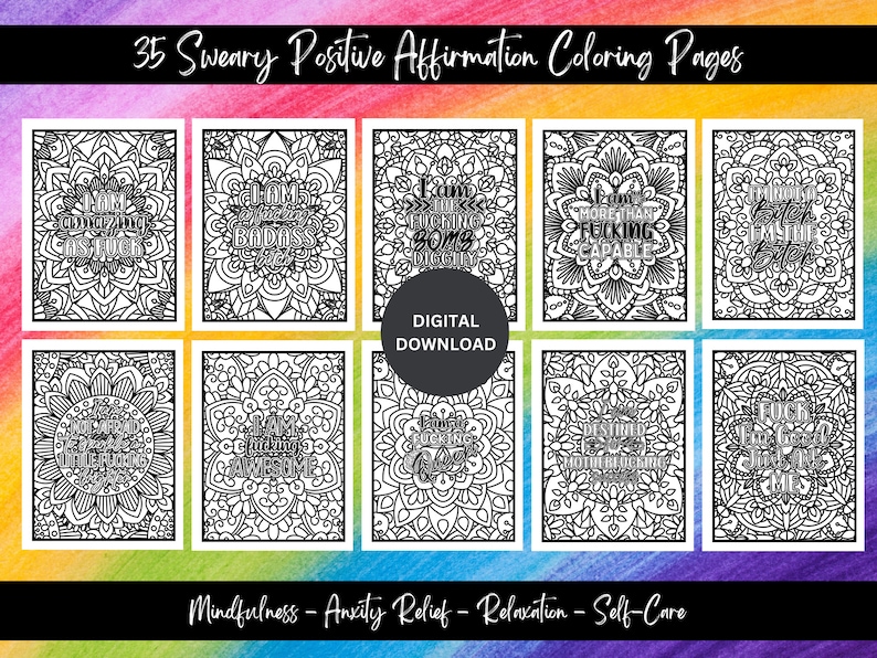 Printable Adult Coloring Pages, Swear Word Coloring Pages, Sarcastic ...