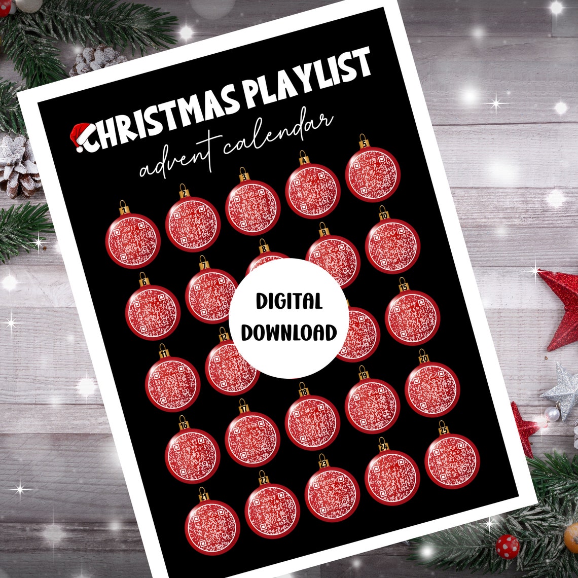 Christmas Playlist Advent Calendar, Advent Calendar Playlist, Christmas ...