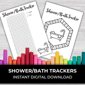 Shower Tracker, Bath Tracker, Hygiene Tracker, Monthly Tracker, Pixel ...
