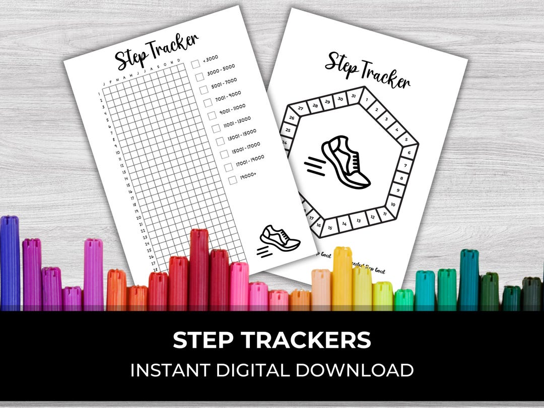 Step Tracker, Monthly Step Tracker, Year Steps Tracker Printable, Habit ...