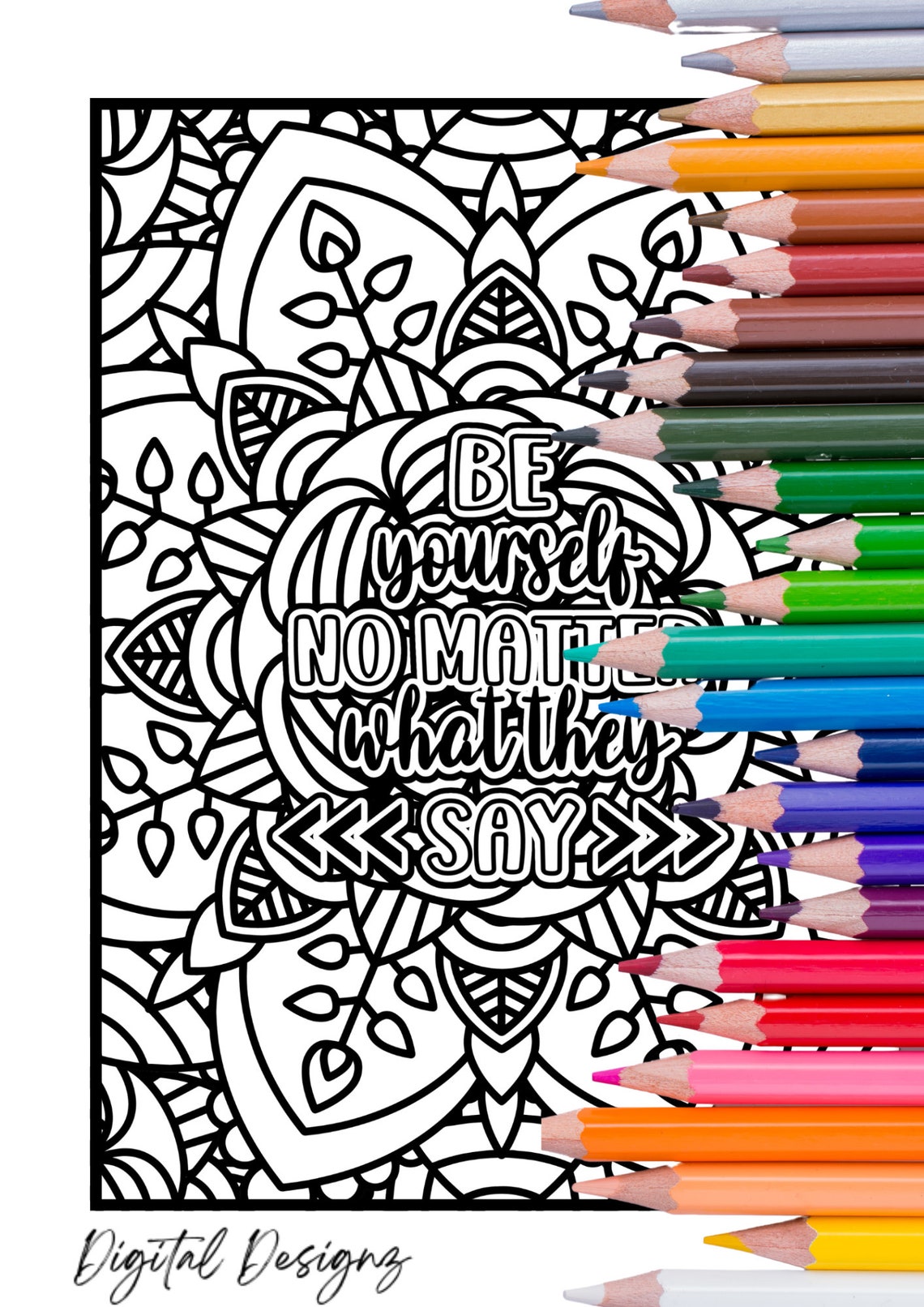 Adult Teen Coloring Pages Inspirational and Motivational - Etsy