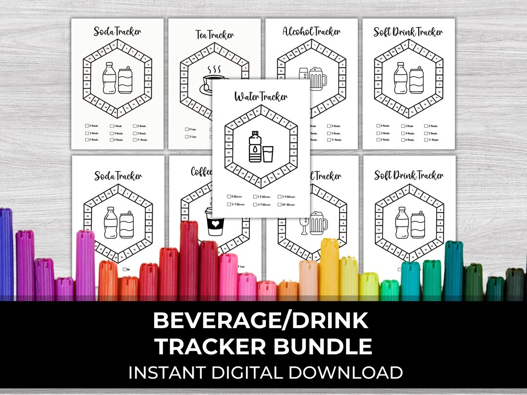 Tracker Bundle, Journal Trackers, Habit Trackers, Coffee Tracker, Tea ...