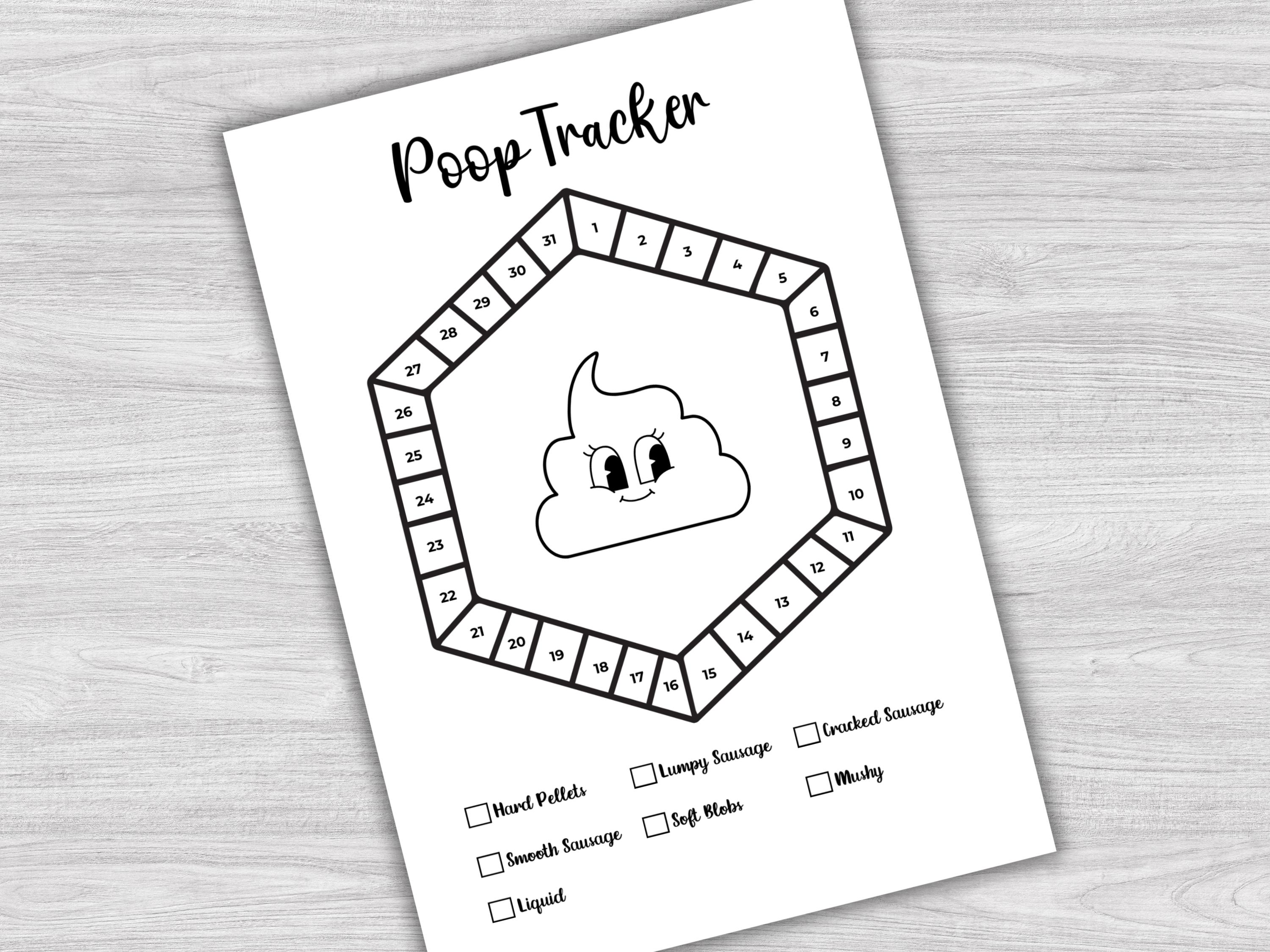 Poop Tracker Printable, Bowel Movement Tracker, Monthly Tracker ...