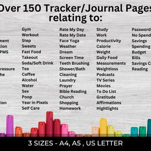 Tracker Bundle, Journal Trackers, Pixel Tracker, Printable Journal ...